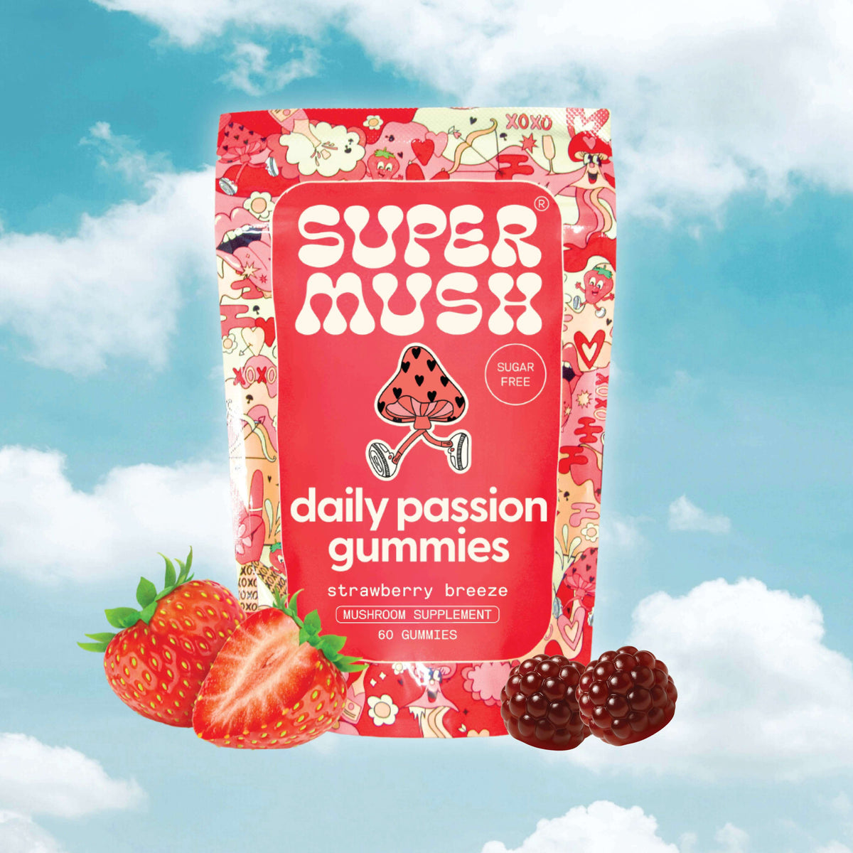 SuperMush | Daily Passion Mushroom Gummies To Boost Energy